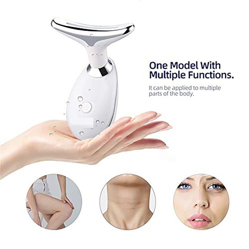 Neck Face Massager Beauty Device 3 Colors LED Photon Therapy Skin ...