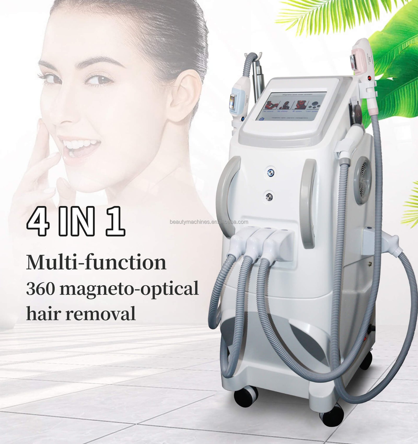 4 in 1 Multi-functional Laser: ND YAG, SHR, E-Light & RF Tech